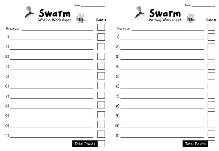 Swarm Writing Worksheet | PDF