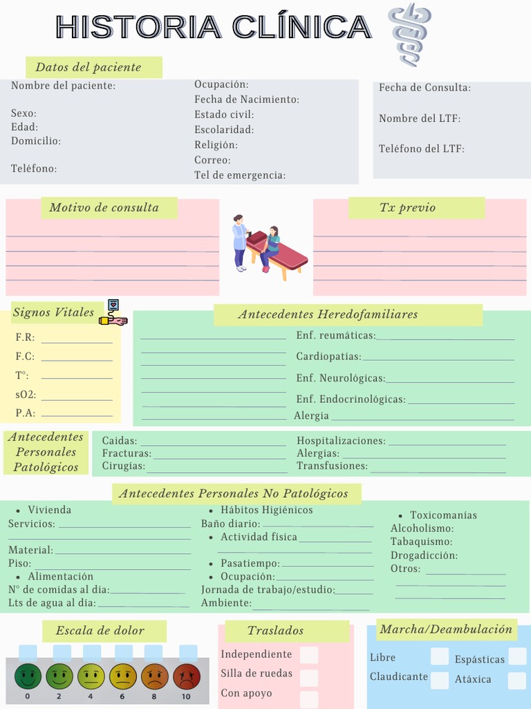 Formato de Historia Clínica en Fisioterapia | PDF | Rodilla | Hombro