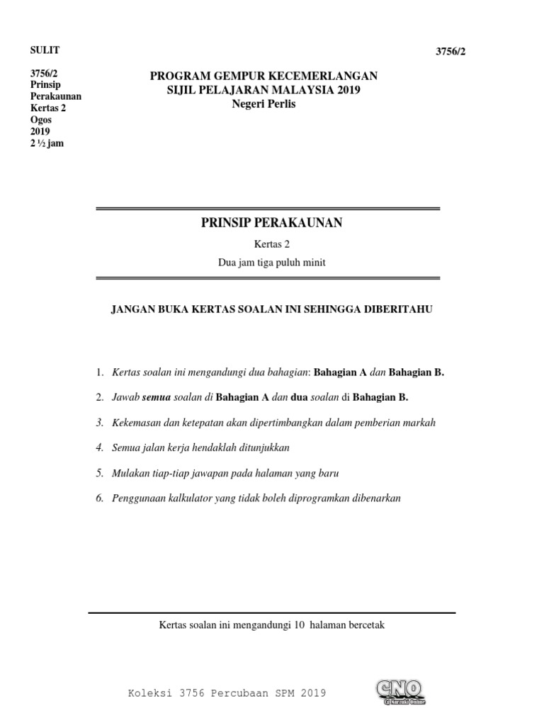 Perlis - Trial SPM 2019 - K2 | PDF