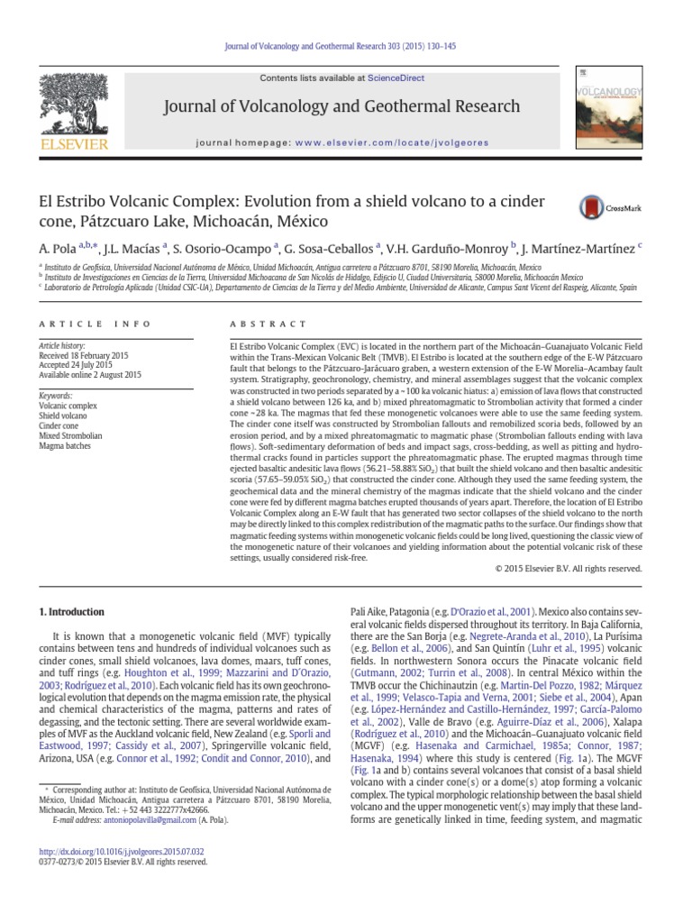 El Estribo Volcanic Complex Evolution From A Shield Volcano To A Cinder ...