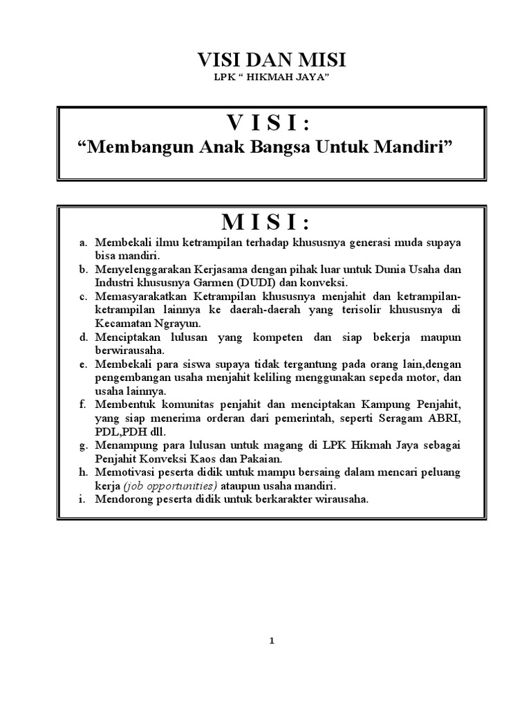 S7.2.a. VISI DAN MISI | PDF
