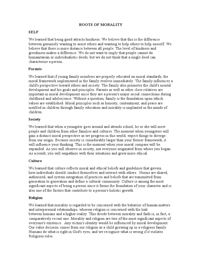 Roots of Morality | PDF
