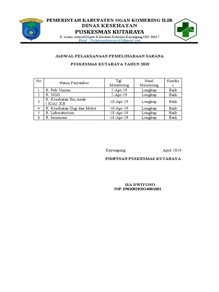 JADWAL MONITORING PERALATAN (1) | PDF