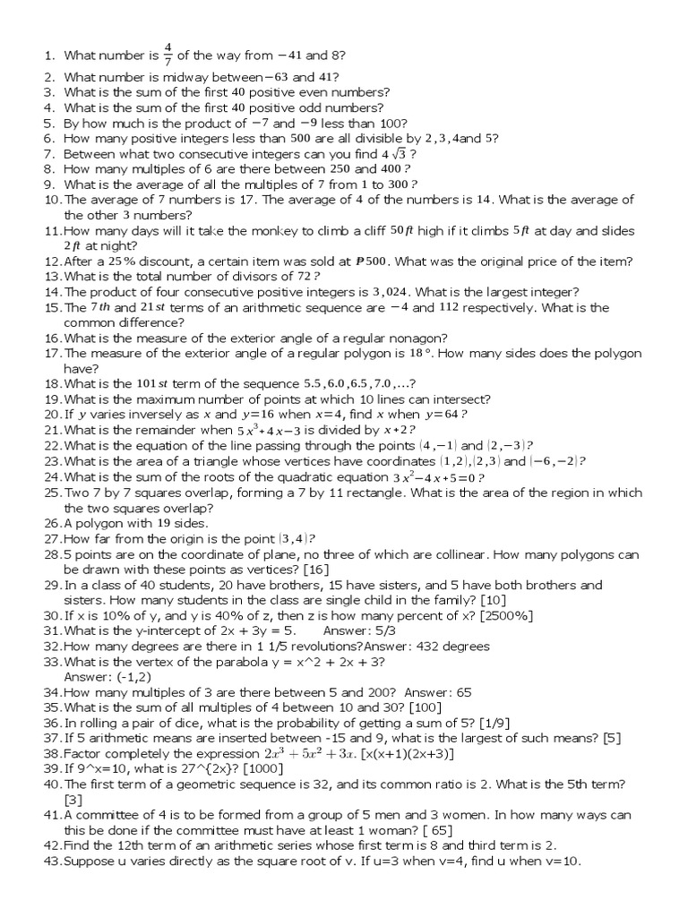 Quiz Bee Reviewer | PDF