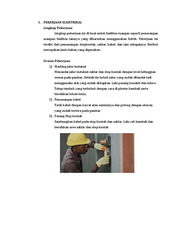 Pekerjaan Elektrikal | PDF