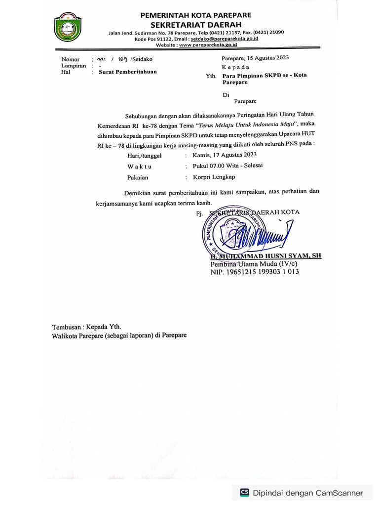 Surat Pemberitahuan | PDF