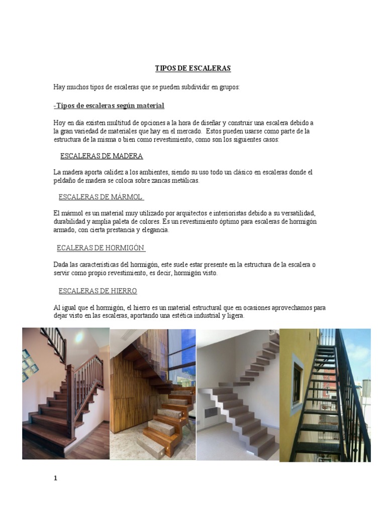 Tipos de Escaleras | Descargar gratis PDF | Hormigón | Escalera