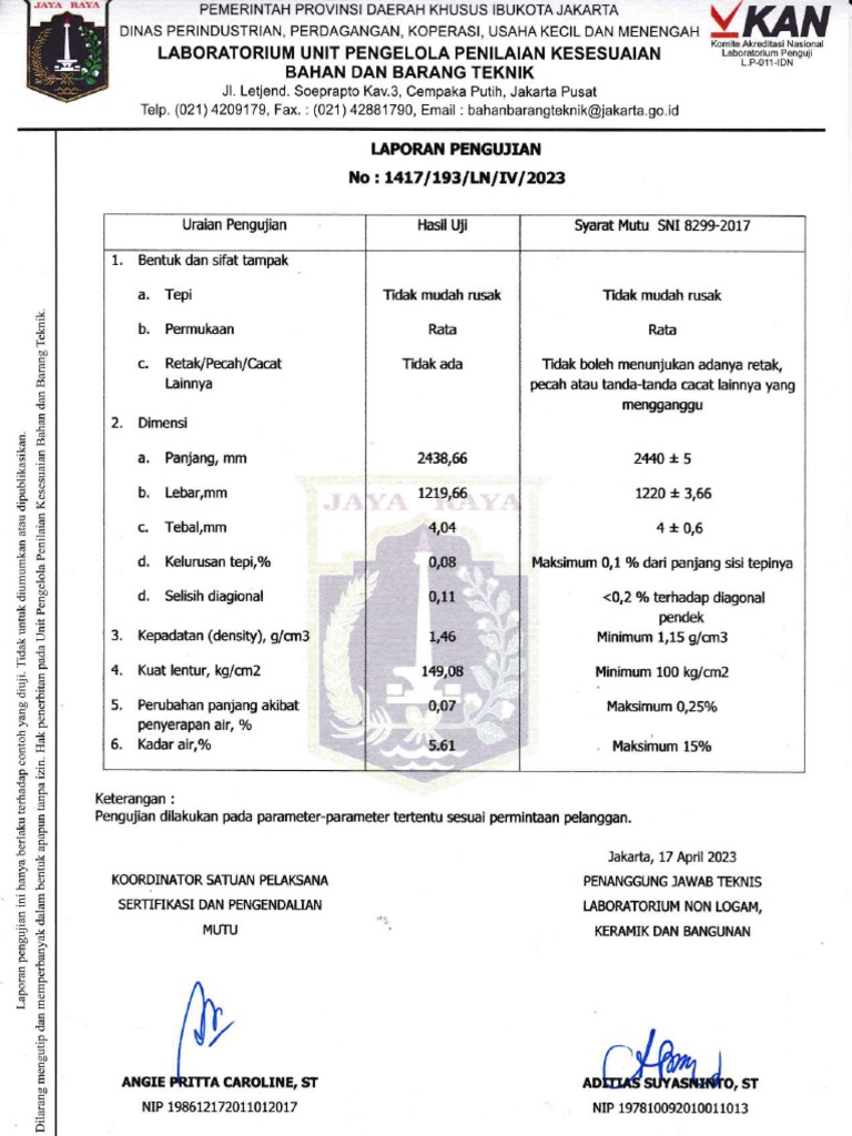 Hasil Uji Lab CTRP | PDF