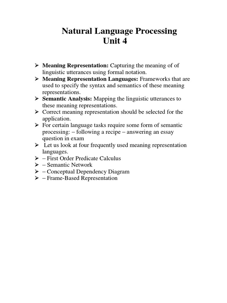 NLP Unit 4 | PDF | First Order Logic | Syntax