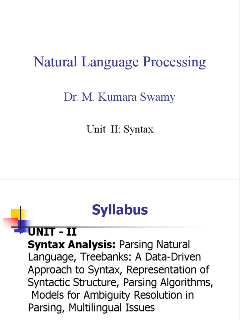 Unit 2 Syntax Parsing Pdf 