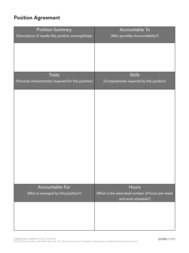Small Business Position Agreement Guide | PDF | Career & Growth