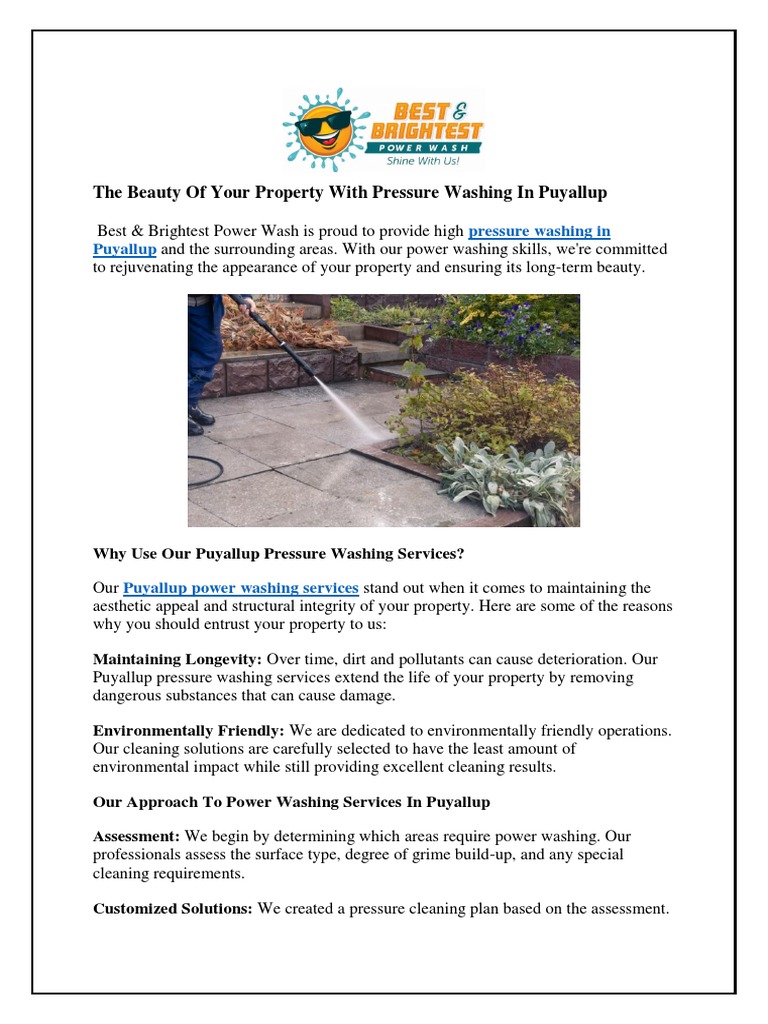 The Beauty of Your Property With Pressure Washing in Puyallup. | PDF ...