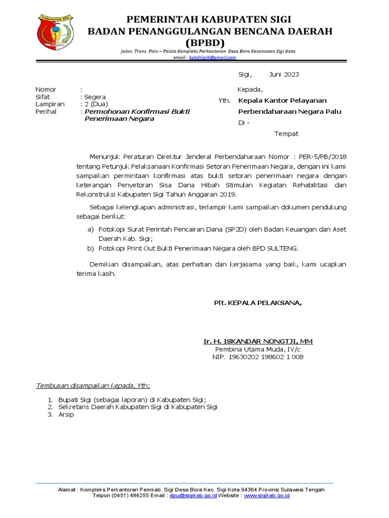 Surat Permintaan Bukti Setor | PDF