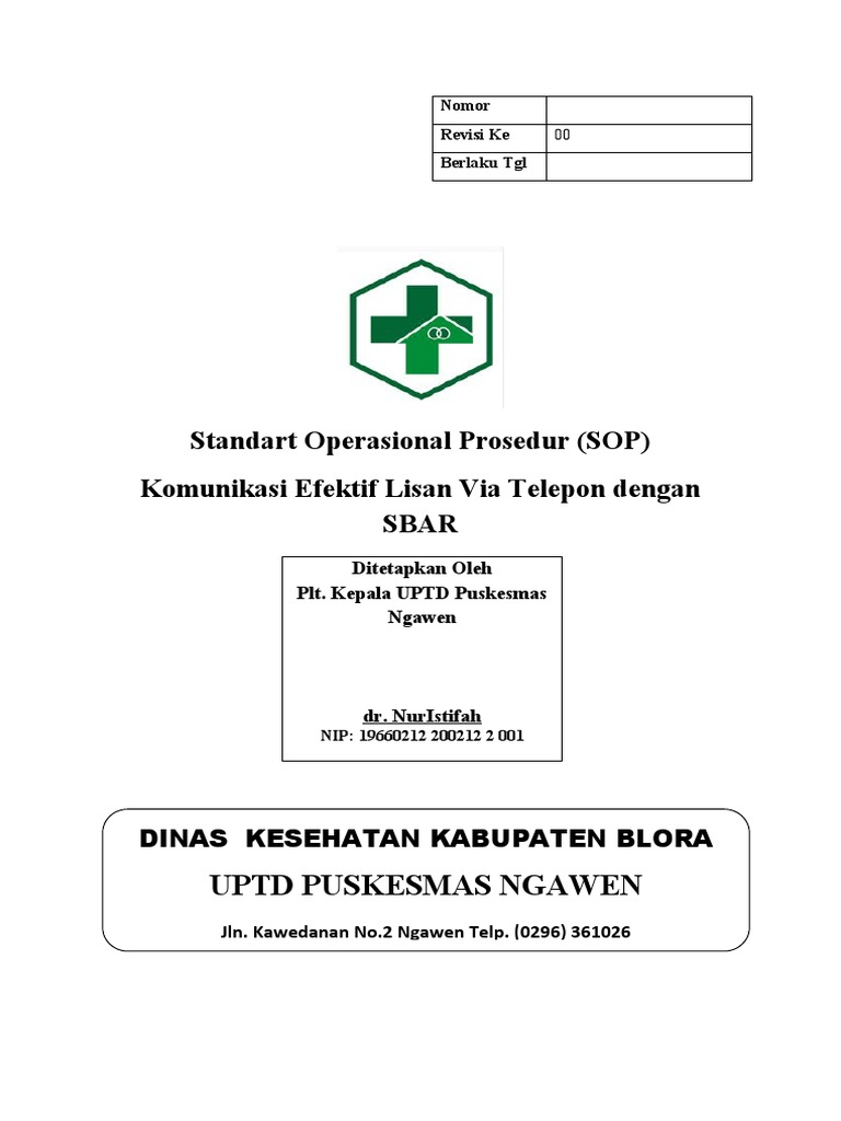 Sop Komunikasi Lisan Sbar | PDF