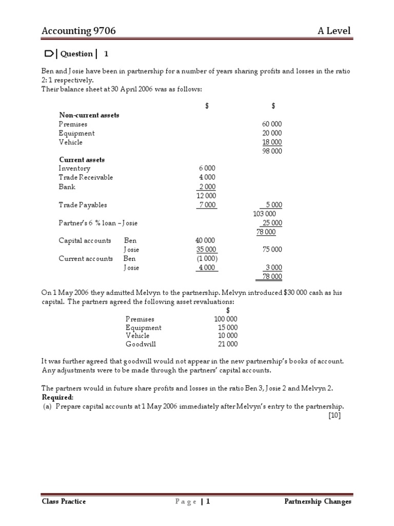 Past Papers - Partnership Changes | PDF | Balance Sheet | Partnership