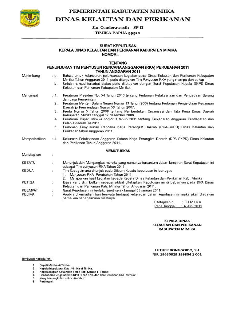 SK Rka Perubahan 2011 | PDF