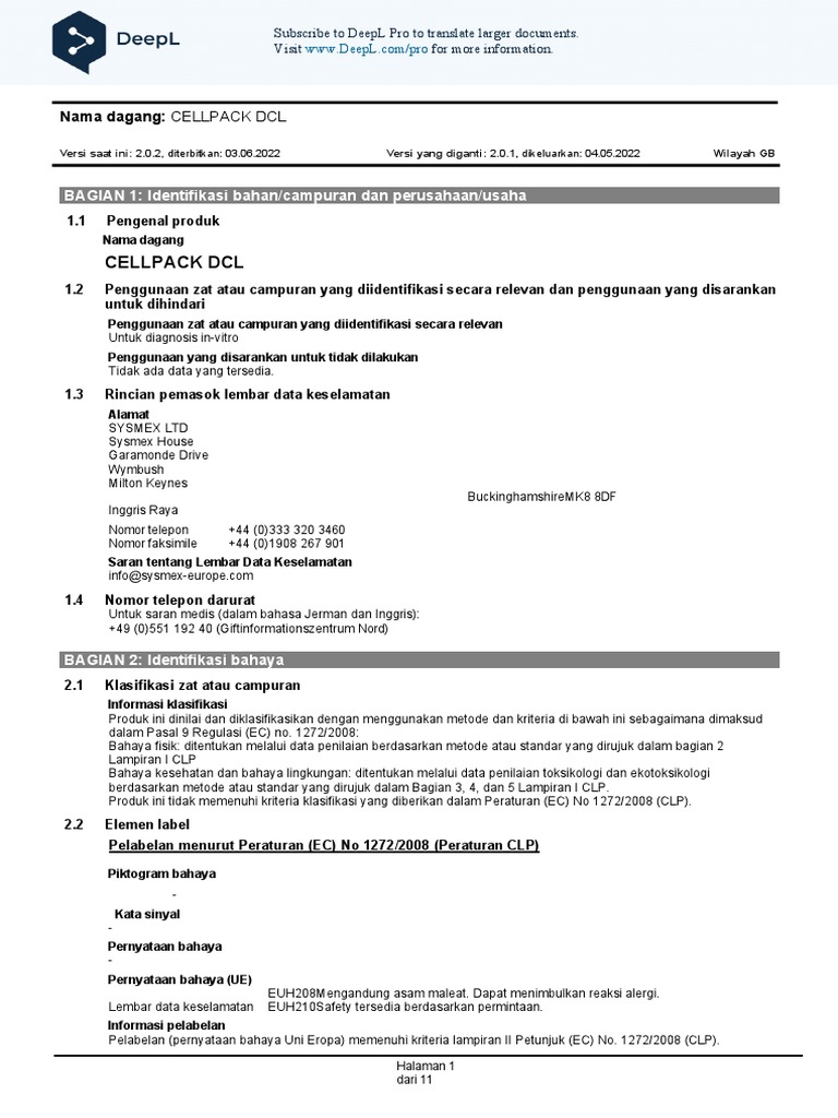 Cellpack DCL 642478 Sds GB en Id | PDF
