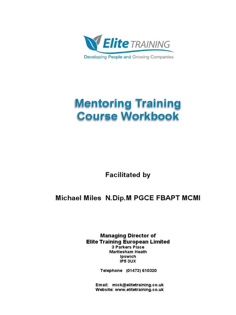 Mentoring Training Course Workbook | PDF | Mentorship | Cognitive Science