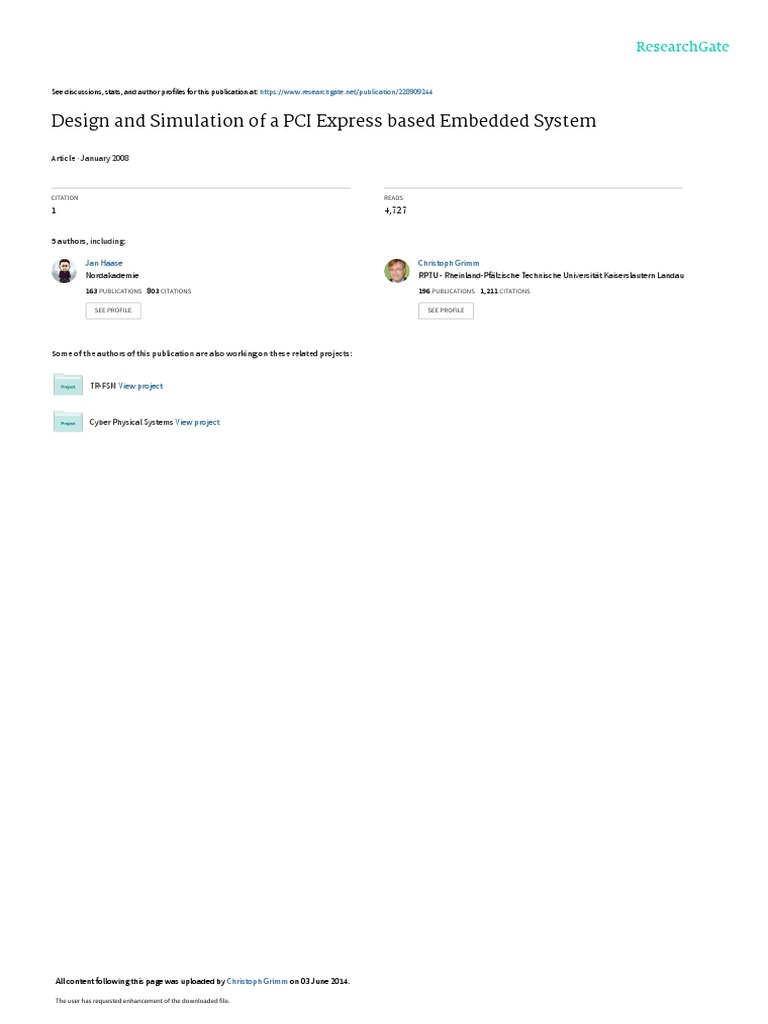 PCI Express Embedded System Design | PDF | Network Topology | Field Programmable Gate Array