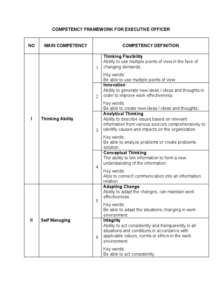 Competency Framework | PDF