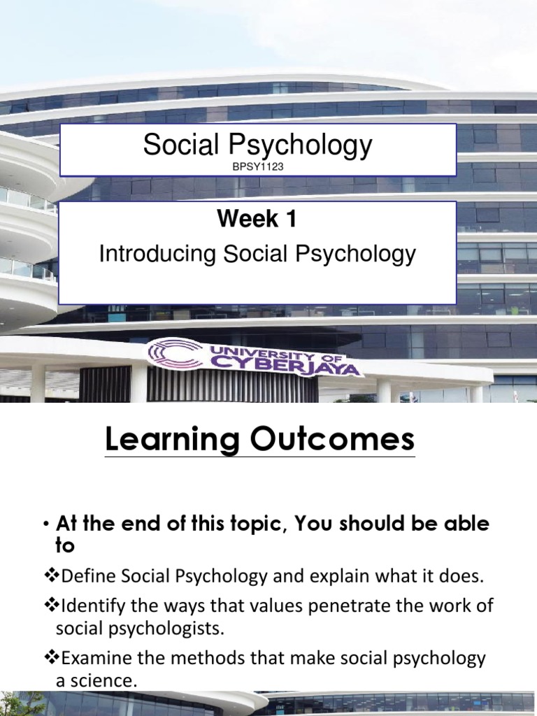 WEEK 1 - Introducing Social Psychology | PDF WEEK 1 - Introducing Social Psychology | PDF