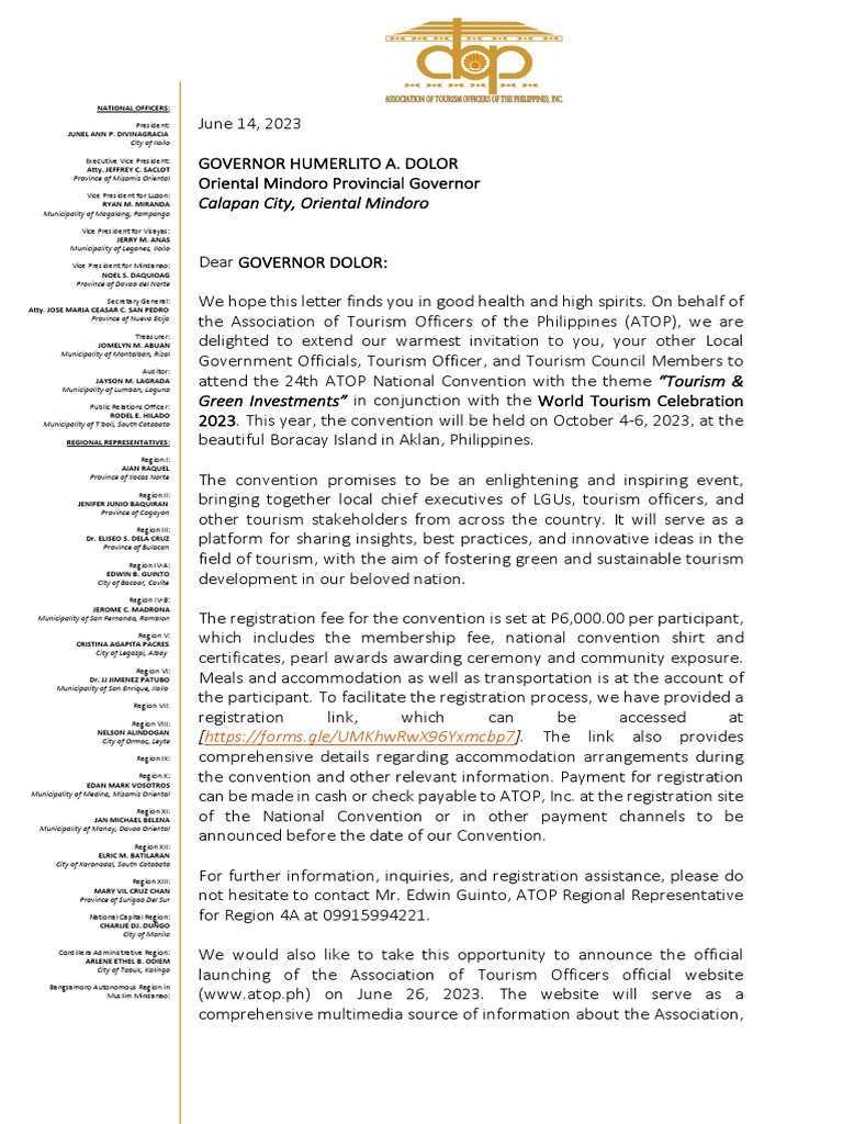 ATOP NATCON 2023 Offical Invitation FINAL 1 | PDF