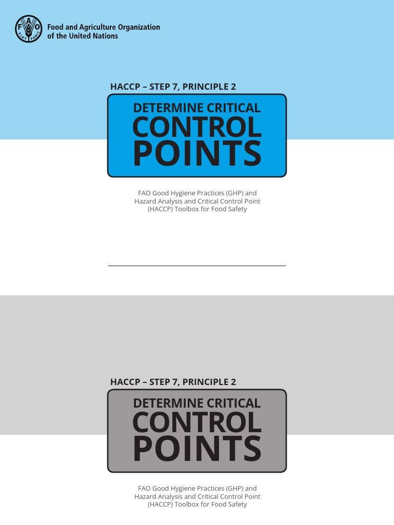 HACCP - Step 7 - Principle 2 Determining Critical Control Points | PDF