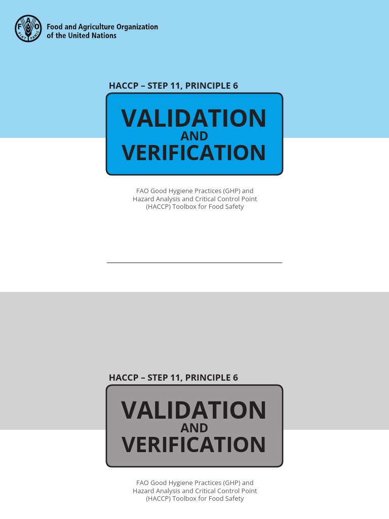 HACCP - Step 11 - Principle 6 Validation and Verification | PDF
