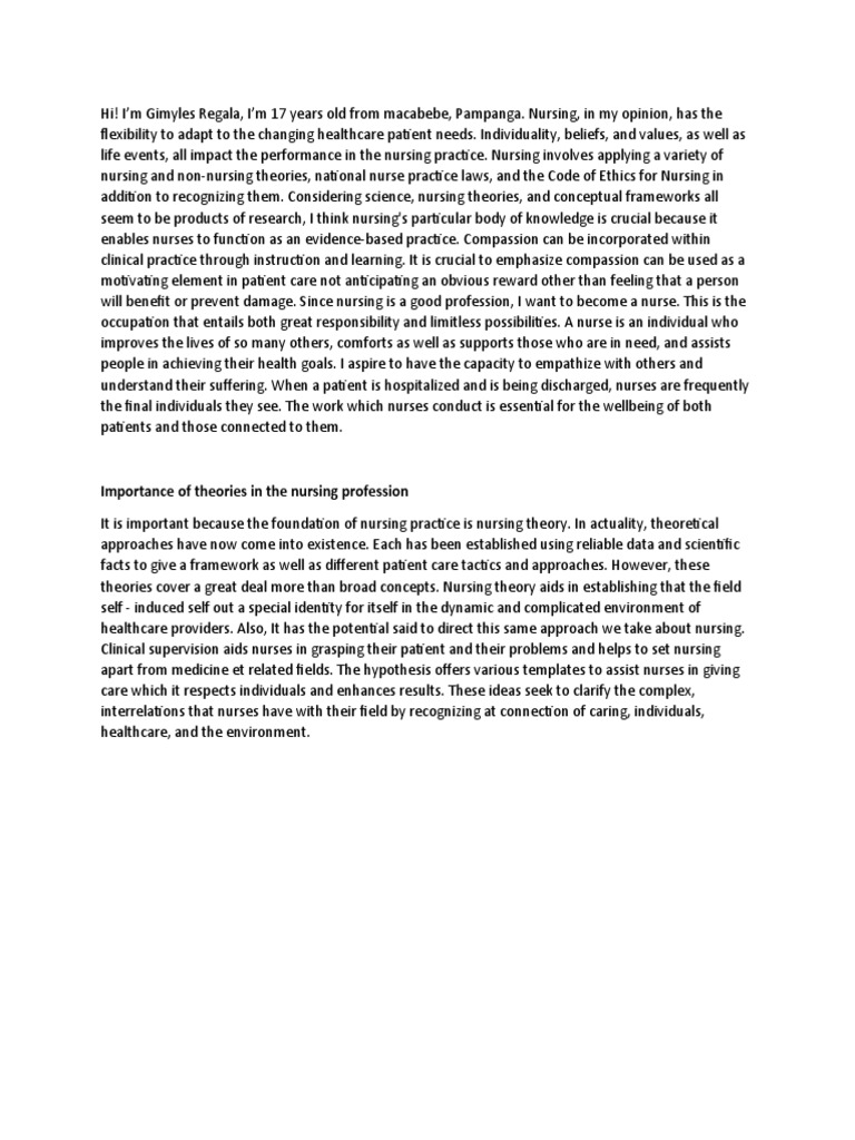 Theories Nursing Pdf Nursing Theory