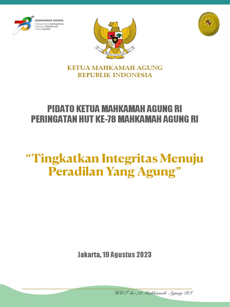 Pidato Kma Hut Ke-78 Ma-Ri-1 | PDF