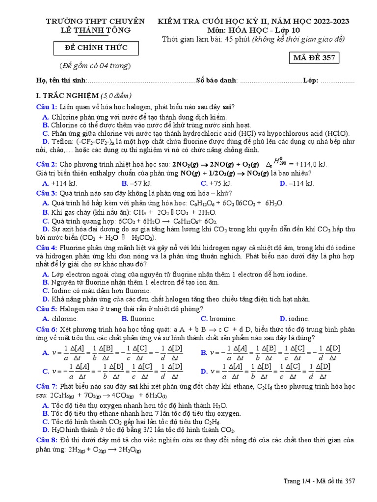 Cuoi Hkii - Hoa 10 - Hoa 10 - 357 | PDF