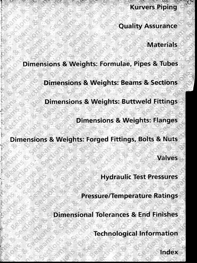 Dimensions & Weights - Beams & Sections | PDF