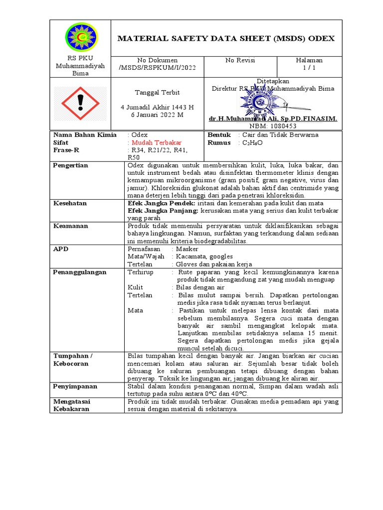 MSDS Odex | PDF