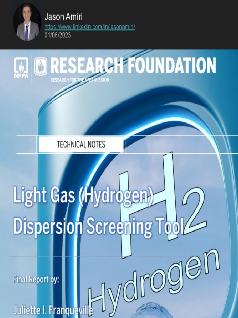 HyRAM Light Gas Hydrogen Dispersion Screening Tool 1691917036 | PDF