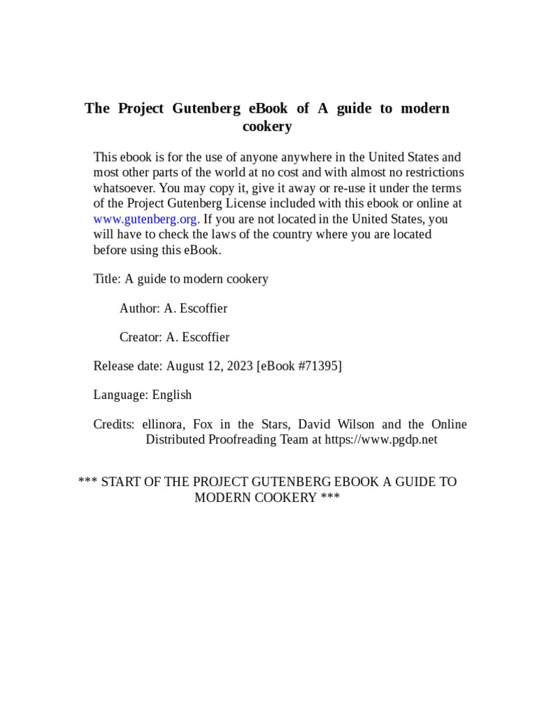 A Guide To Modern Cookery | PDF | Menu | Sauce