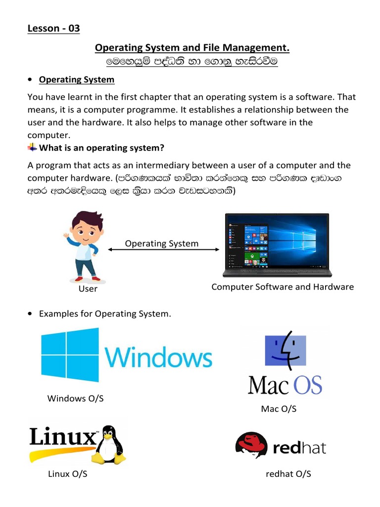 Lesson 03 (ICT) | PDF | Computer File | Operating System Lesson 03 (ICT) | PDF | Computer File | Operating System
