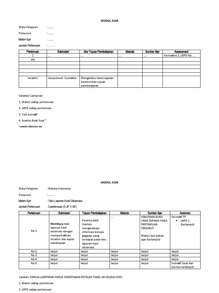 Modul Ajar Sederhana | PDF