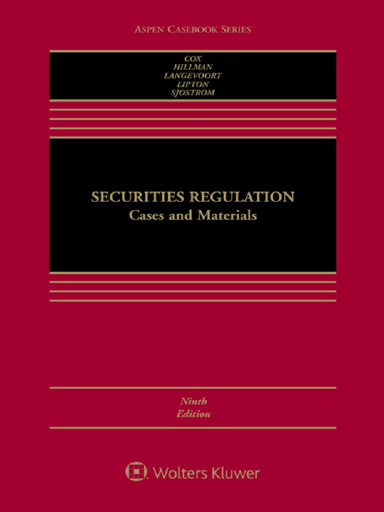 Securities Regulation - Cases and Materials - Aspen Casebook Series | PDF | Securities (Finance ...