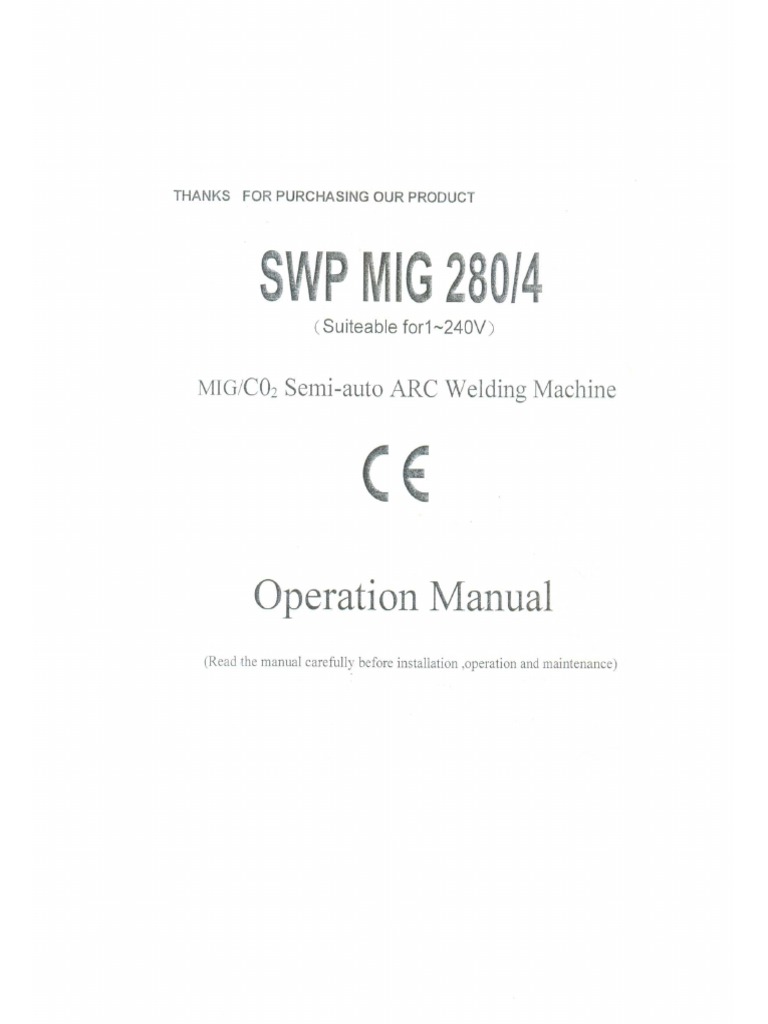 Mig 280 Turbo Manual | PDF