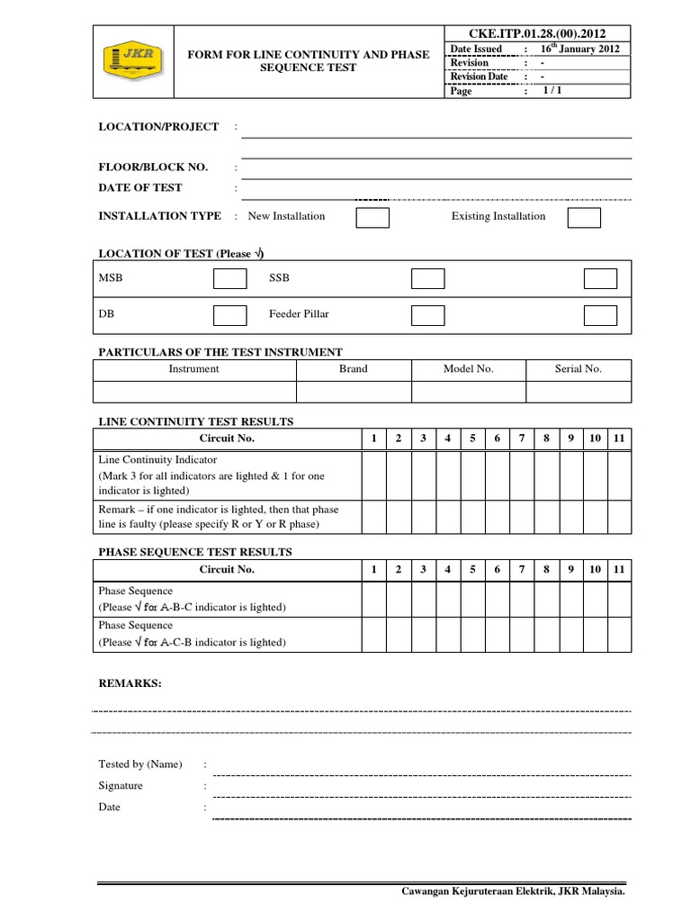 Continuity and Phase Test Report | PDF | Technology & Engineering