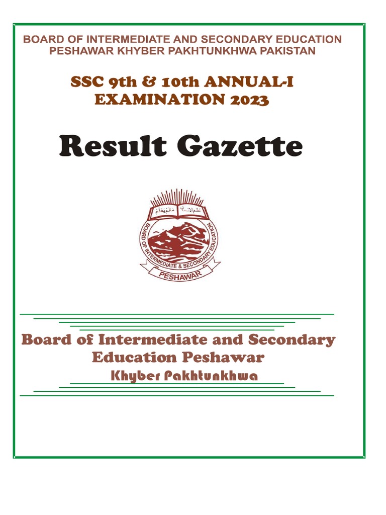 SSC A-I 2023 9th Guzzet | PDF | Pakistan