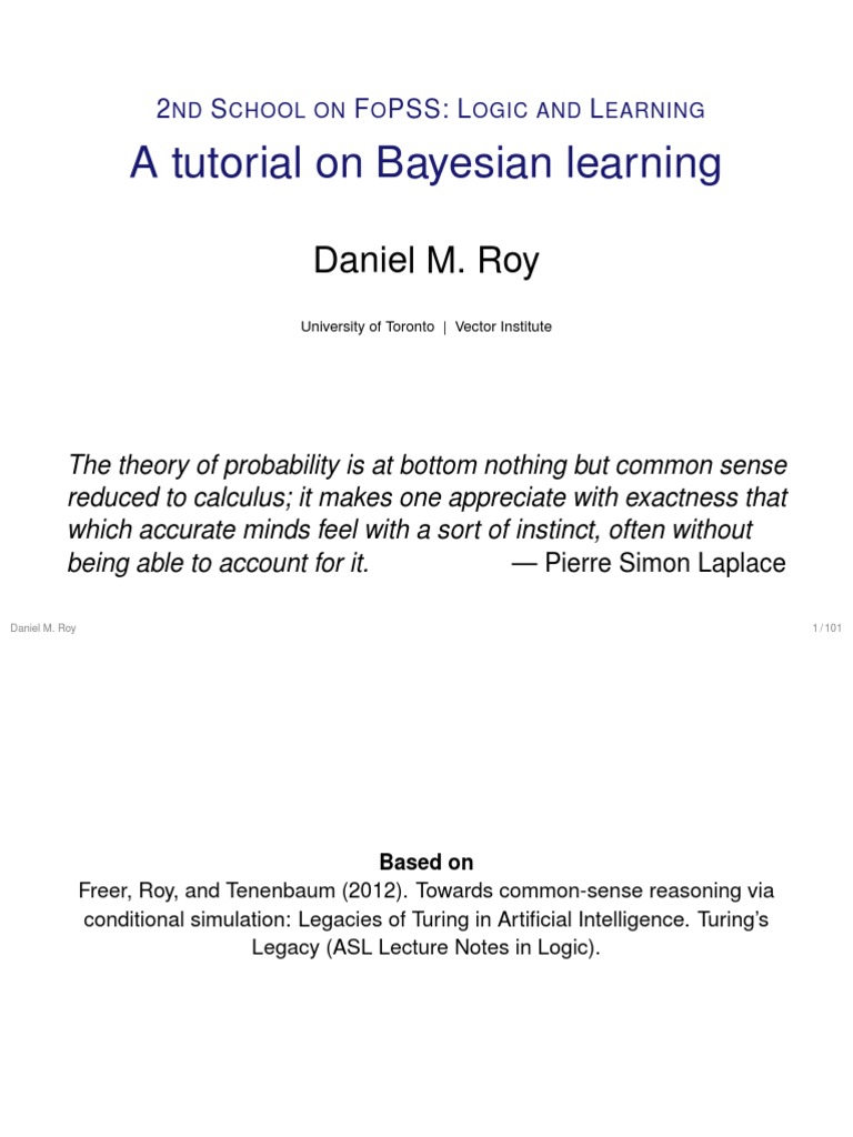 A Tutorial On Bayesian Learning | PDF | Statistical Inference | Bayesian Inference