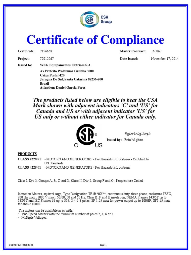CSA CUS W22 Low Voltage Class I Div 2 | PDF | Machines | Electrical ...