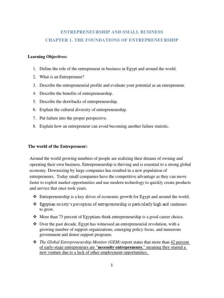 Foundations of Entrepreneurship Notes | PDF | Entrepreneurship | Economies