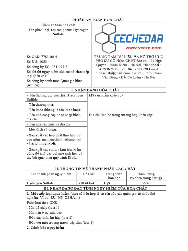 H2S Msds-Hydrogen-Sulfide | PDF