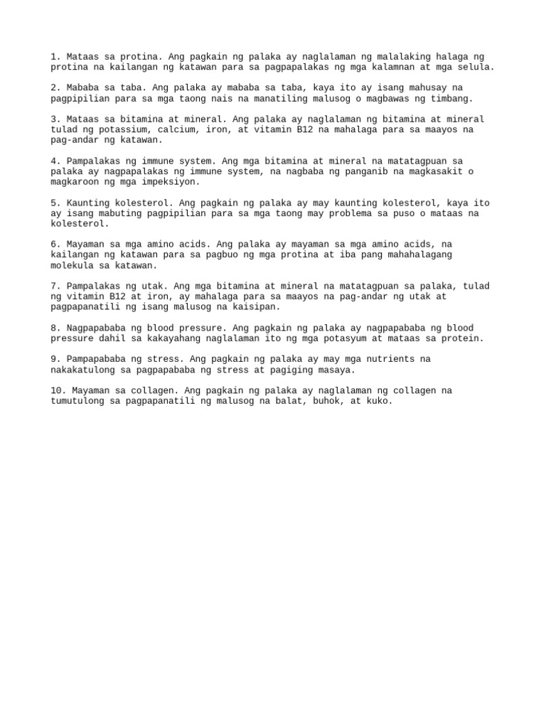 Pagkain NG Palaka | PDF