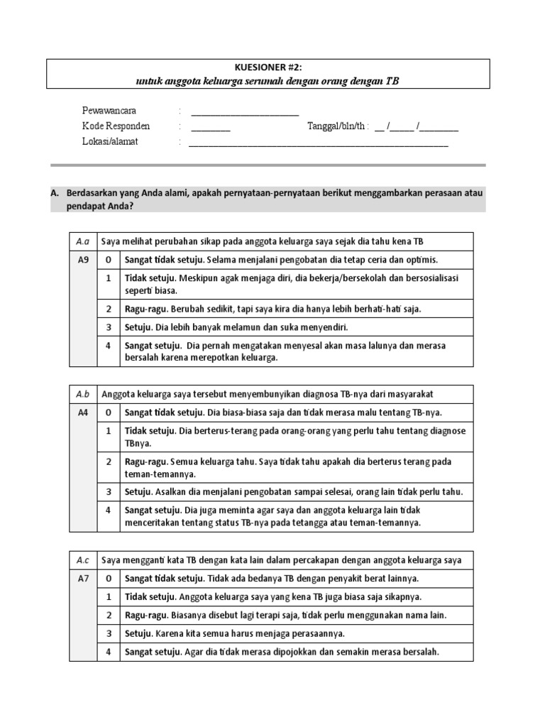 Kuesioner #2 Keluarga serumah final | PDF