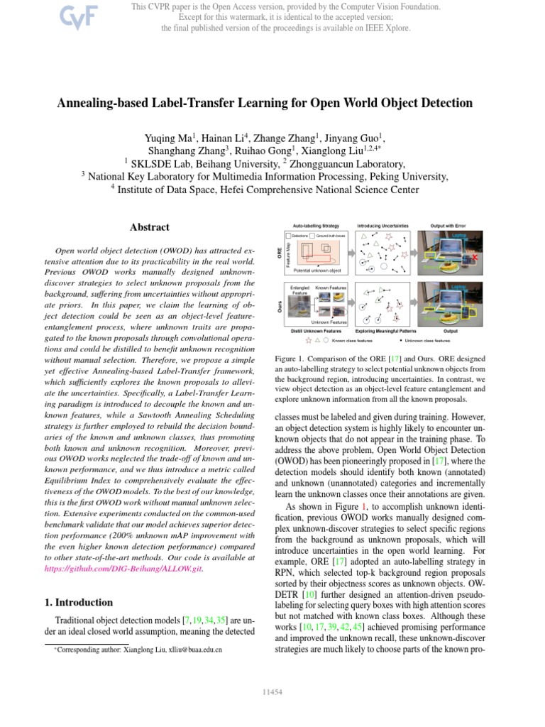 Ma Annealing-Based Label-Transfer Learning For Open World Object Detection CVPR 2023 Paper | PDF