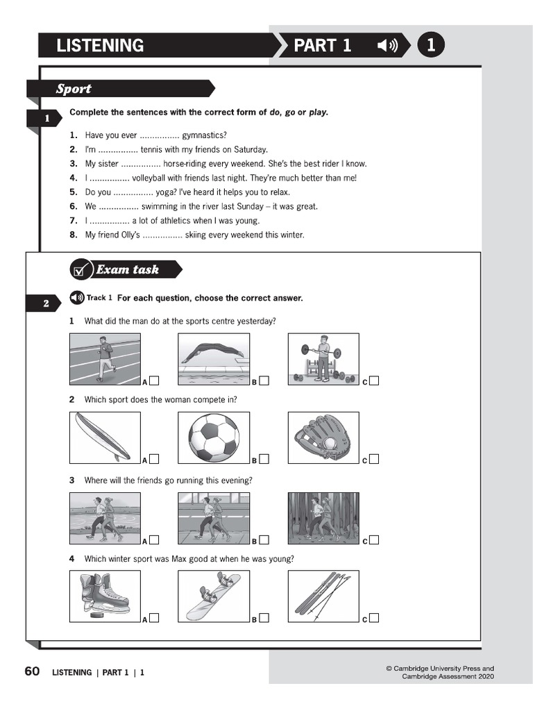 TEST 1 LISTENING PART 1 | PDF