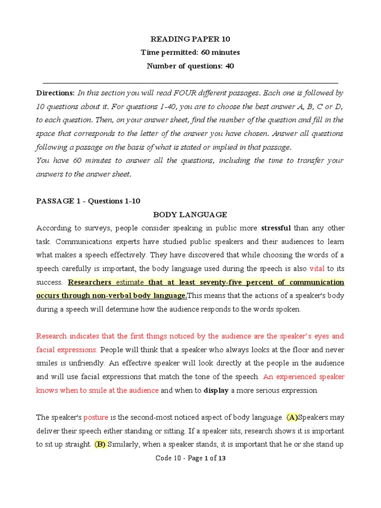 VSTEP-Reading Test 10 | PDF